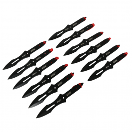 Defender-Xtreme 6.5"12 PC Set Ninja Throwing Knife Kit Stainless Steel ...