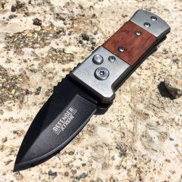 5" Mini Push Button Knife Metal Handle with Clip